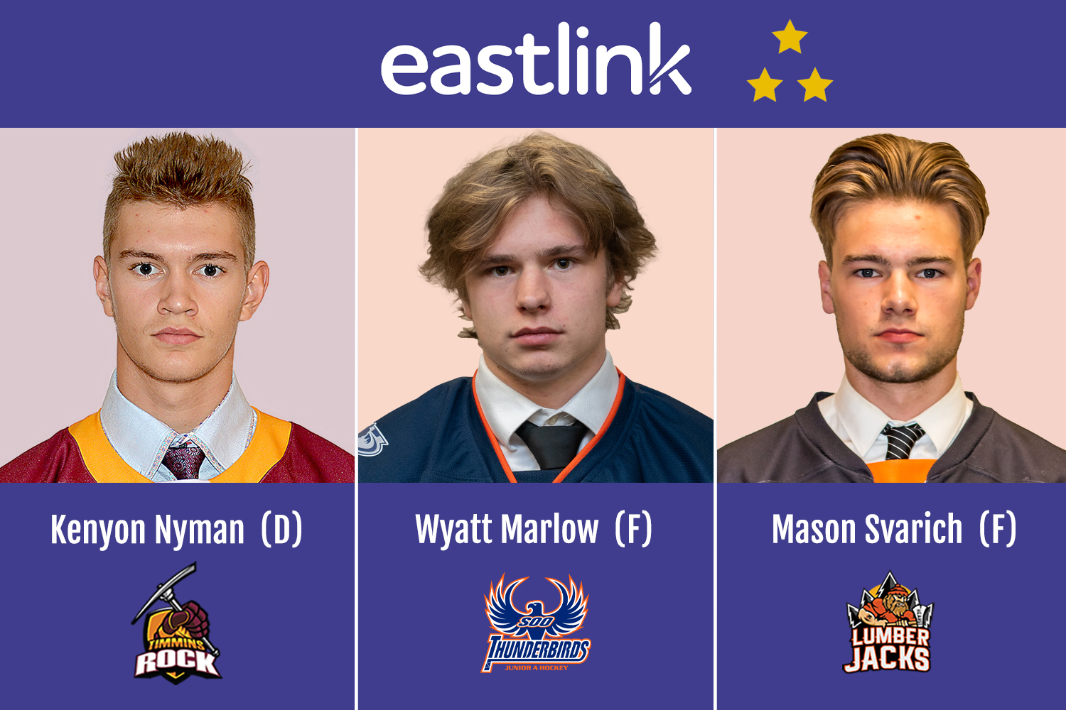 NOJHL names its Eastlink TV 3 Stars of the Week | Hearst Lumberjacks